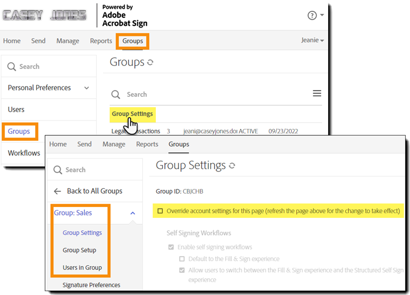 Configuring the Adobe Acrobat Sign environment